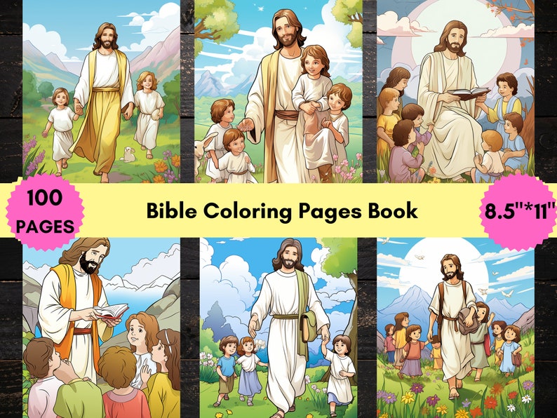 100 Bible Coloring Pages / Bible Coloring Book / Christian Coloring ...