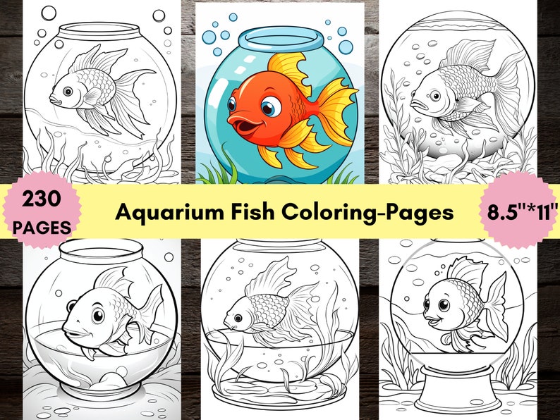 230+ Pages, Fish Bowl Coloring Pages, for Adults and Kids, Printable ...