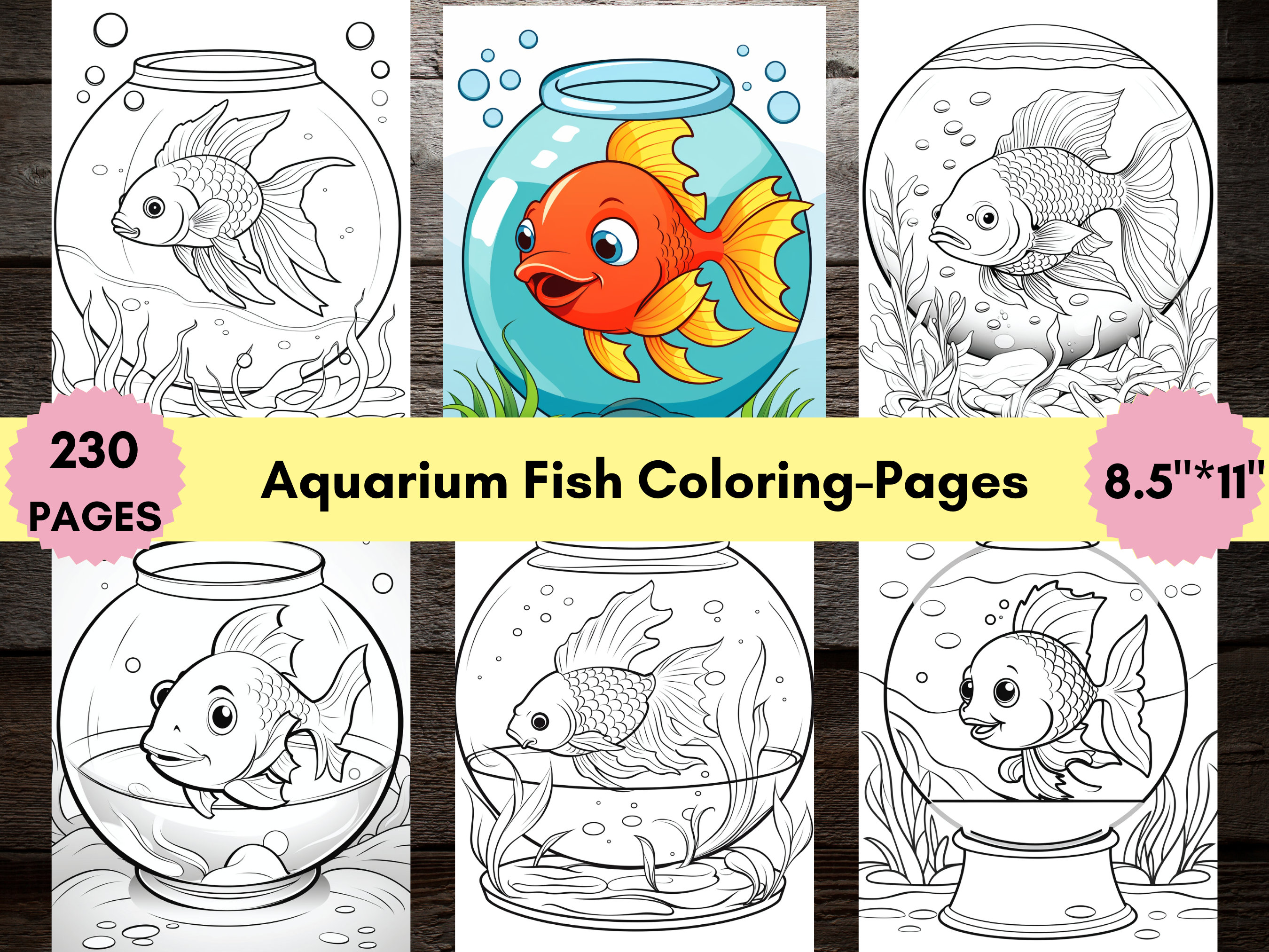 230+ Pages, Fish Bowl Coloring Pages, for Adults and Kids, Printable ...