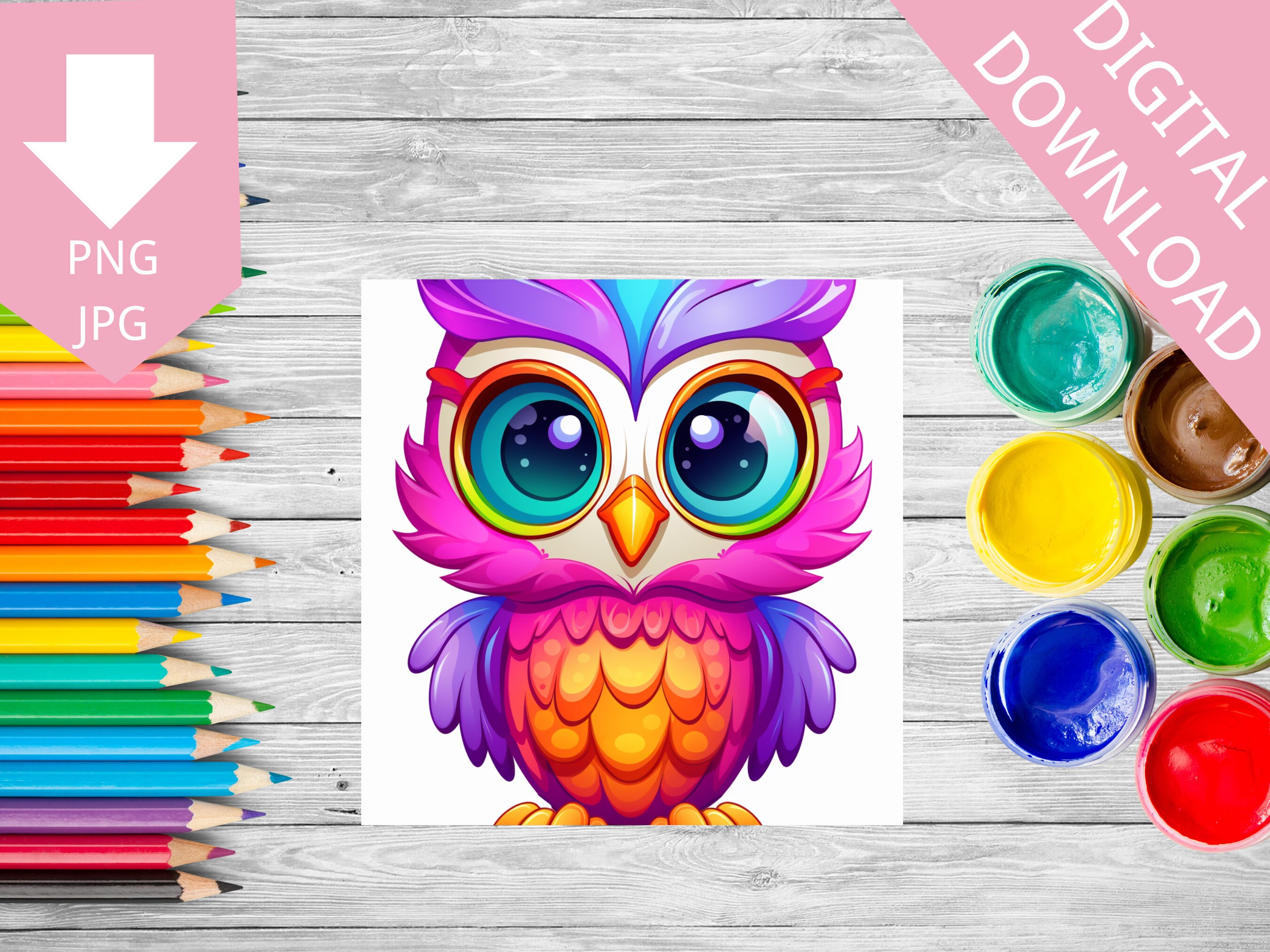 200 Pages Owl Coloring Book Adults Kids Coloring Pages, Instant ...
