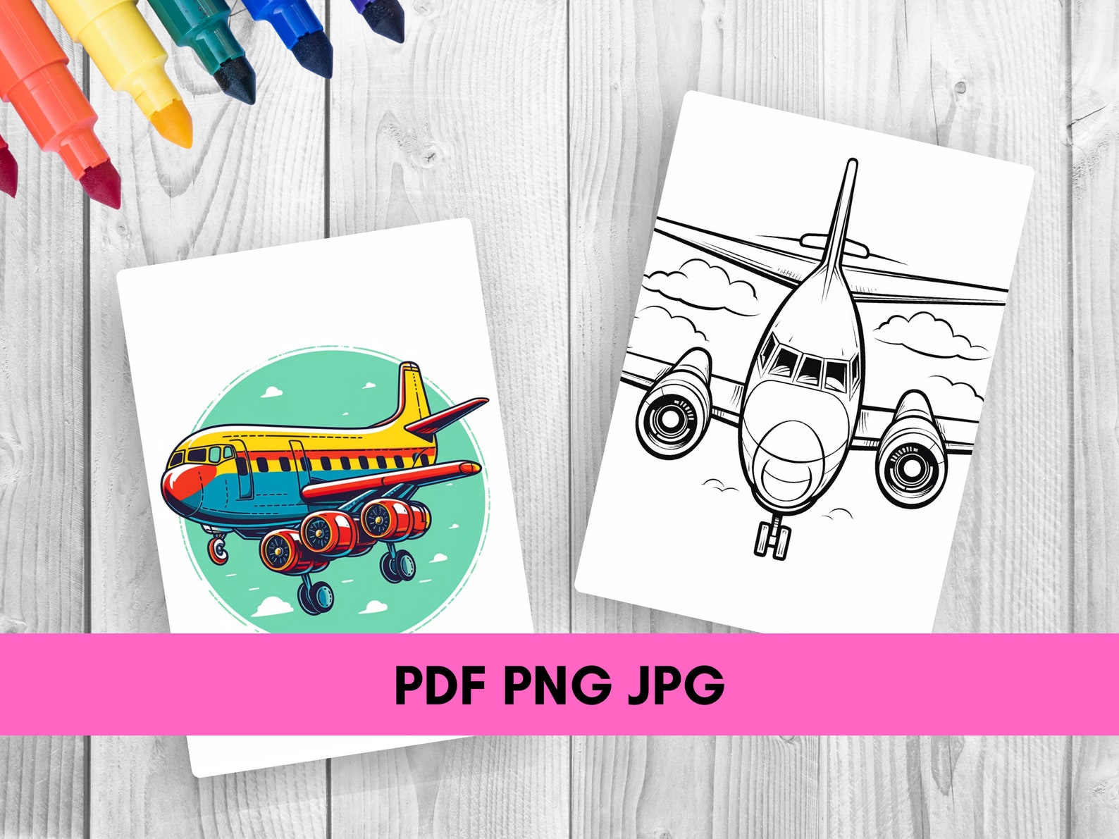 Airplane Coloring Book for Kids, Jet and Aviation Coloring Pages ...