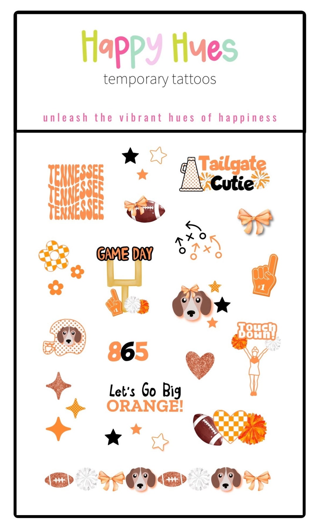 Cheer Big Orange School Spirit Temporary Tattoos - Etsy