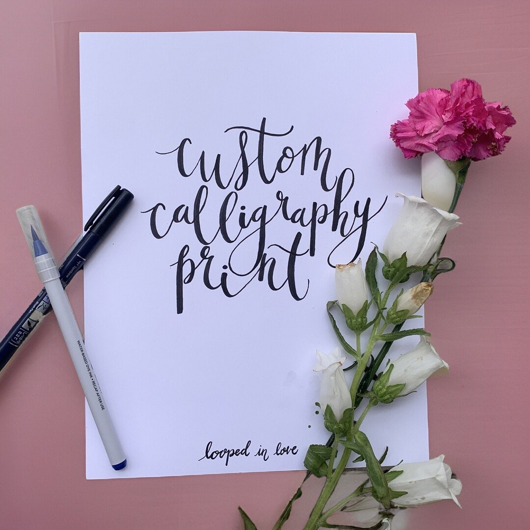 CUSTOM CALLIGRAPHY PRINT // Handwritten // Scripture Art // Lyric or ...