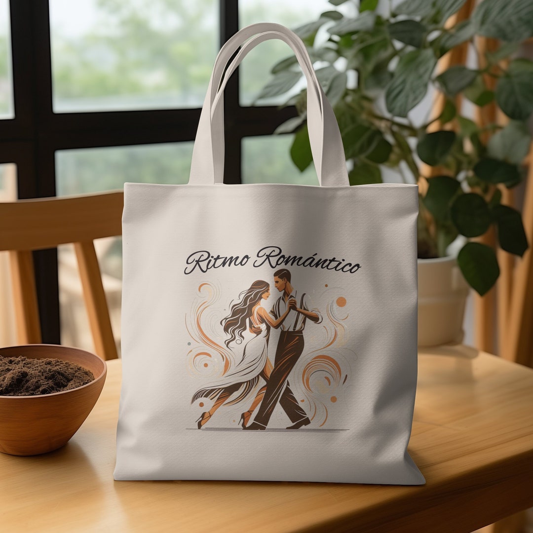 Romantic Tango Dance Tote Bag, Elegant Dancers Illustration, Latin ...