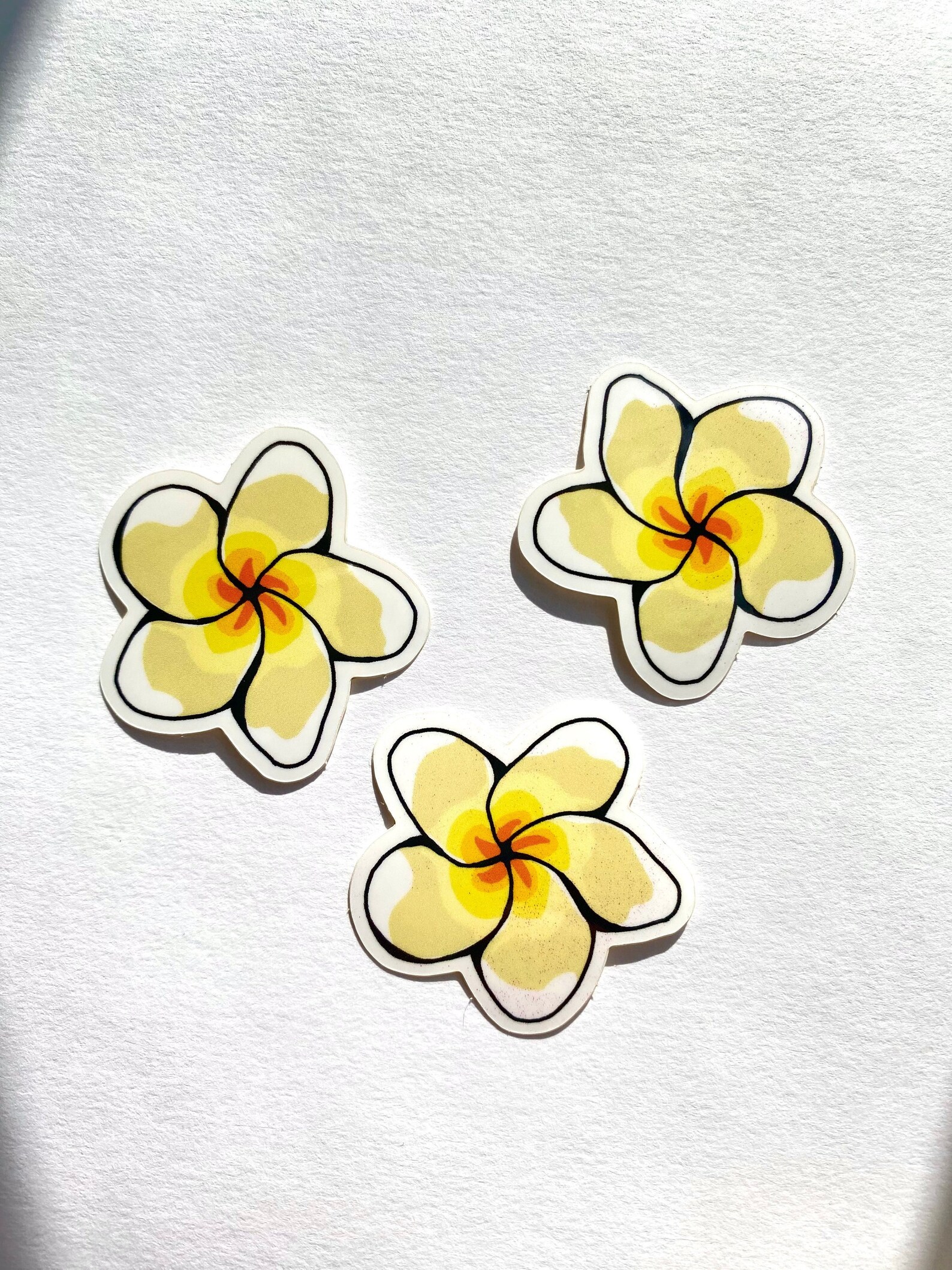 Plumeria Sticker, Flower Sticker, Plumeria, Frangipani, Floral Sticker ...