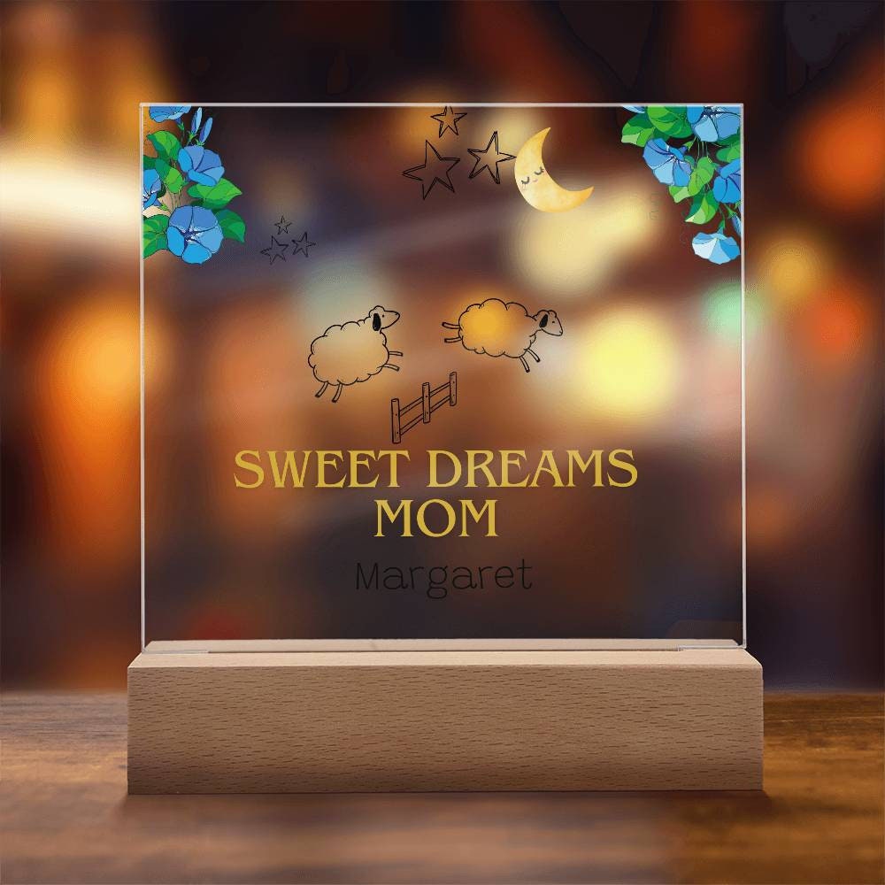 Sweet Dreams Mom Custom Acrylic Square Plaque With Name, Upgrade to the ...