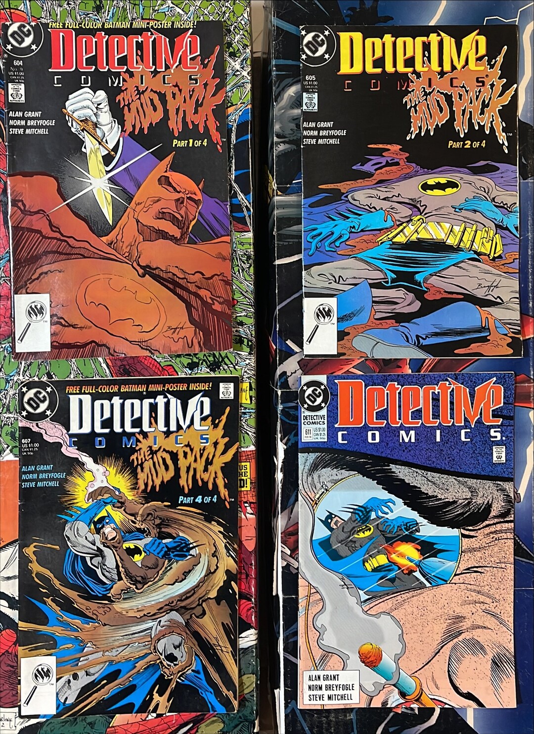 Detective Comics batman 604, 605, 607 & 611 Lot of 4 DC Comics 1989-1990 - Etsy