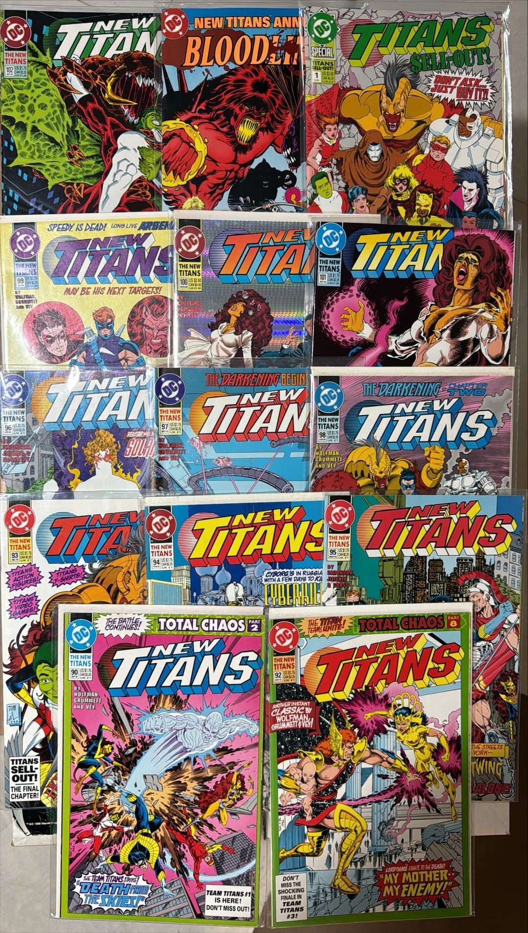 New Titans 90, 92, 93, 94, 95, 96, 97, 98, 99, 100, 101, 102, Annual 1 ...