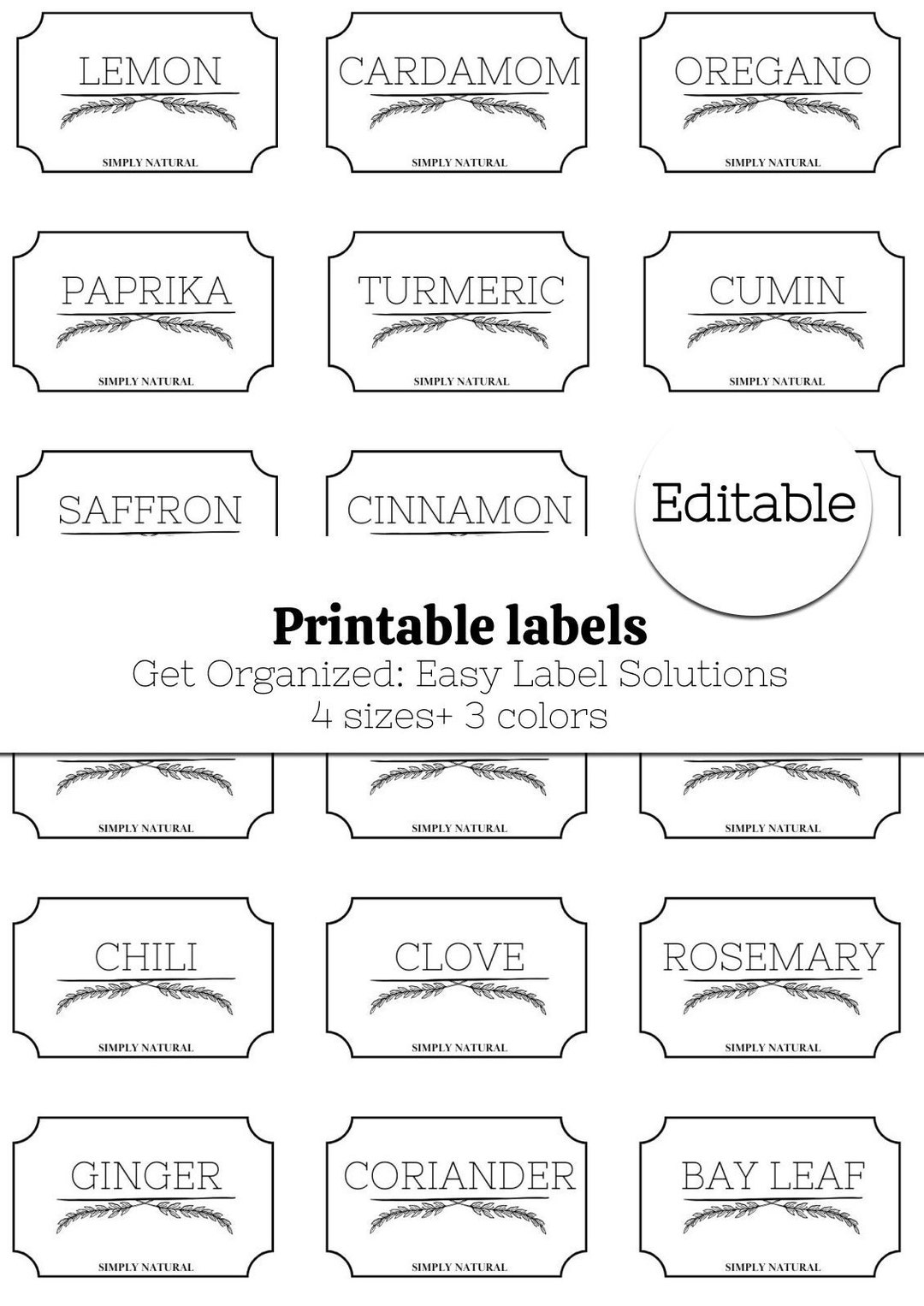Editable Label for Home Organization/ Printable Labels - Etsy