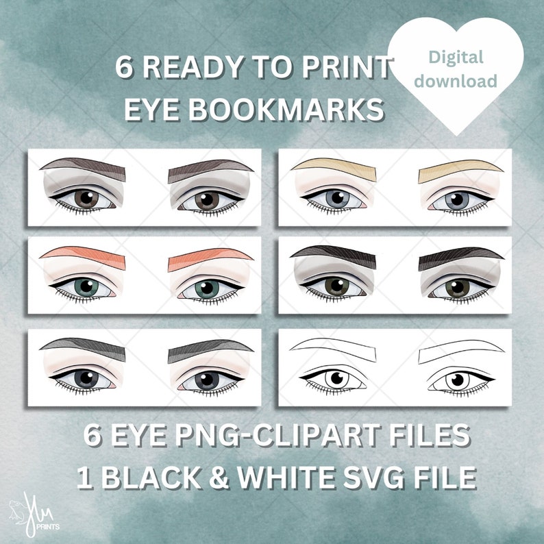 Printable Watercolour Eye Bookmarks Print Colouring Coloring Eye Sheet ...