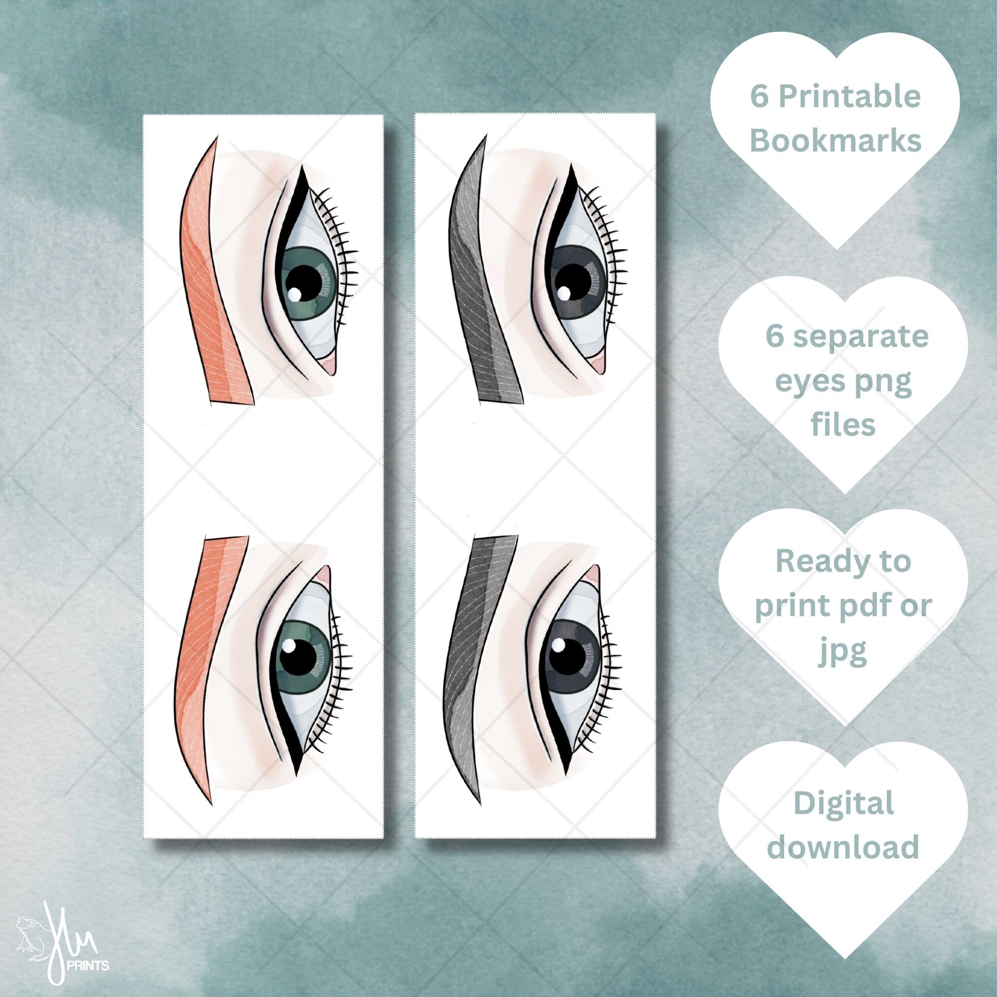 Printable Watercolour Eye Bookmarks Print Colouring Coloring Eye Sheet ...