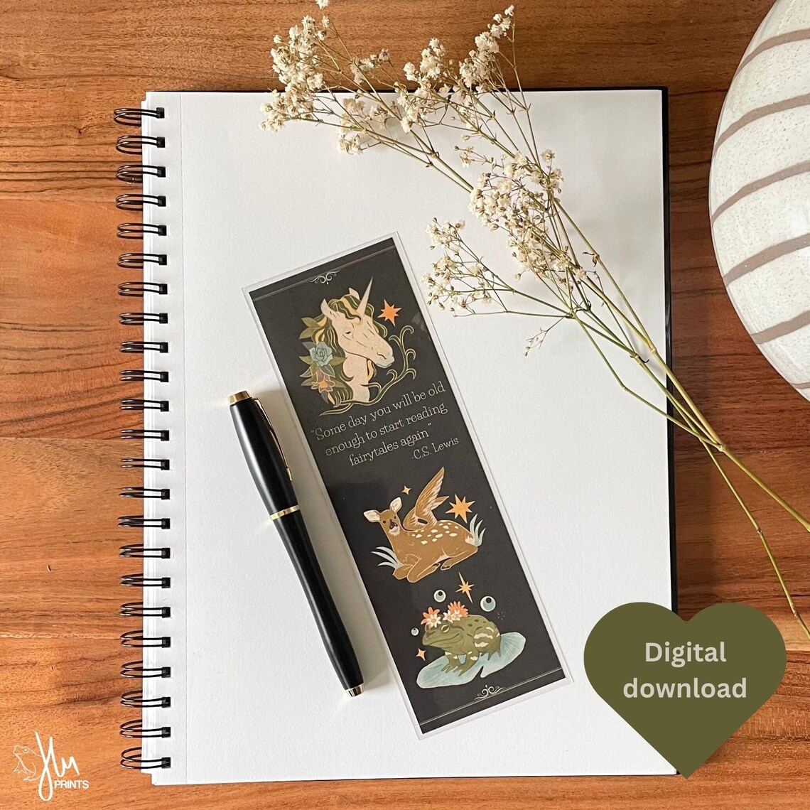 Printable Fairy Tale Bookmark Vintage Fantasy Bookmark Mythical ...