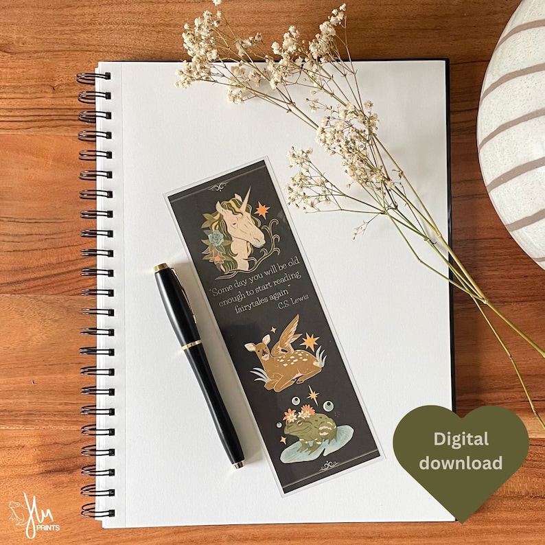 Printable Fairy Tale Bookmark Vintage Fantasy Bookmark Mythical ...