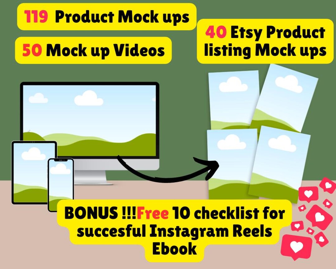 Customizable Canva Mockup Bundle: Editable Product Display Templates - Etsy