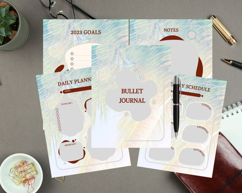 Printable Bullet Journal Bundle, Bullet Journal Pages, Complete Pre ...