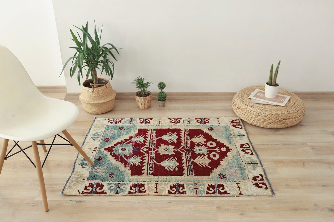 3x4 Rug, Oushak Rug,3x4 Small Rug, 3x4 Vintage Small Rug, Anatolian Rug ...