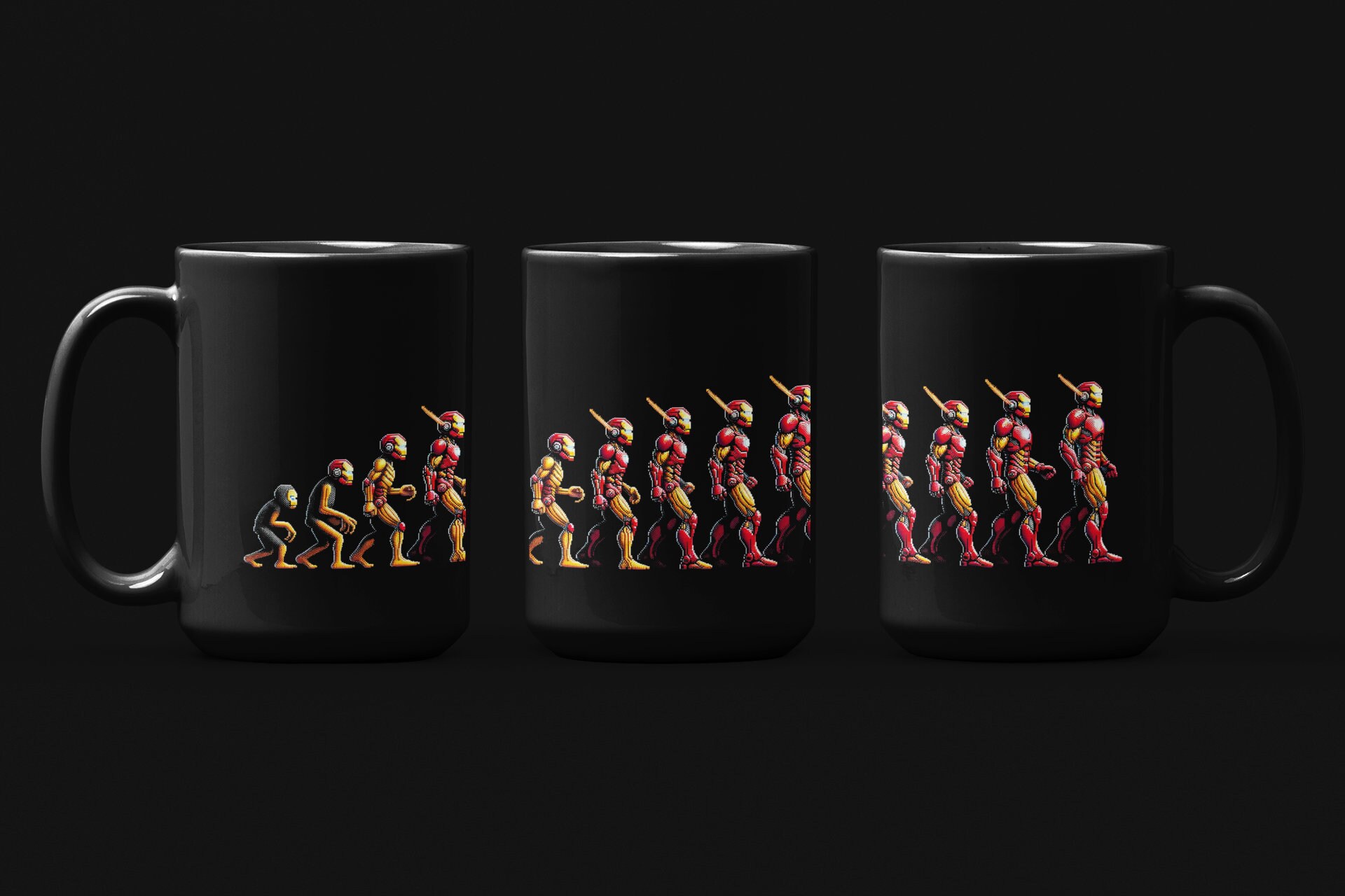 Cyborg Evolution Black Mug 15oz, Gift for Him , Gift for Her, Funny Mug ...