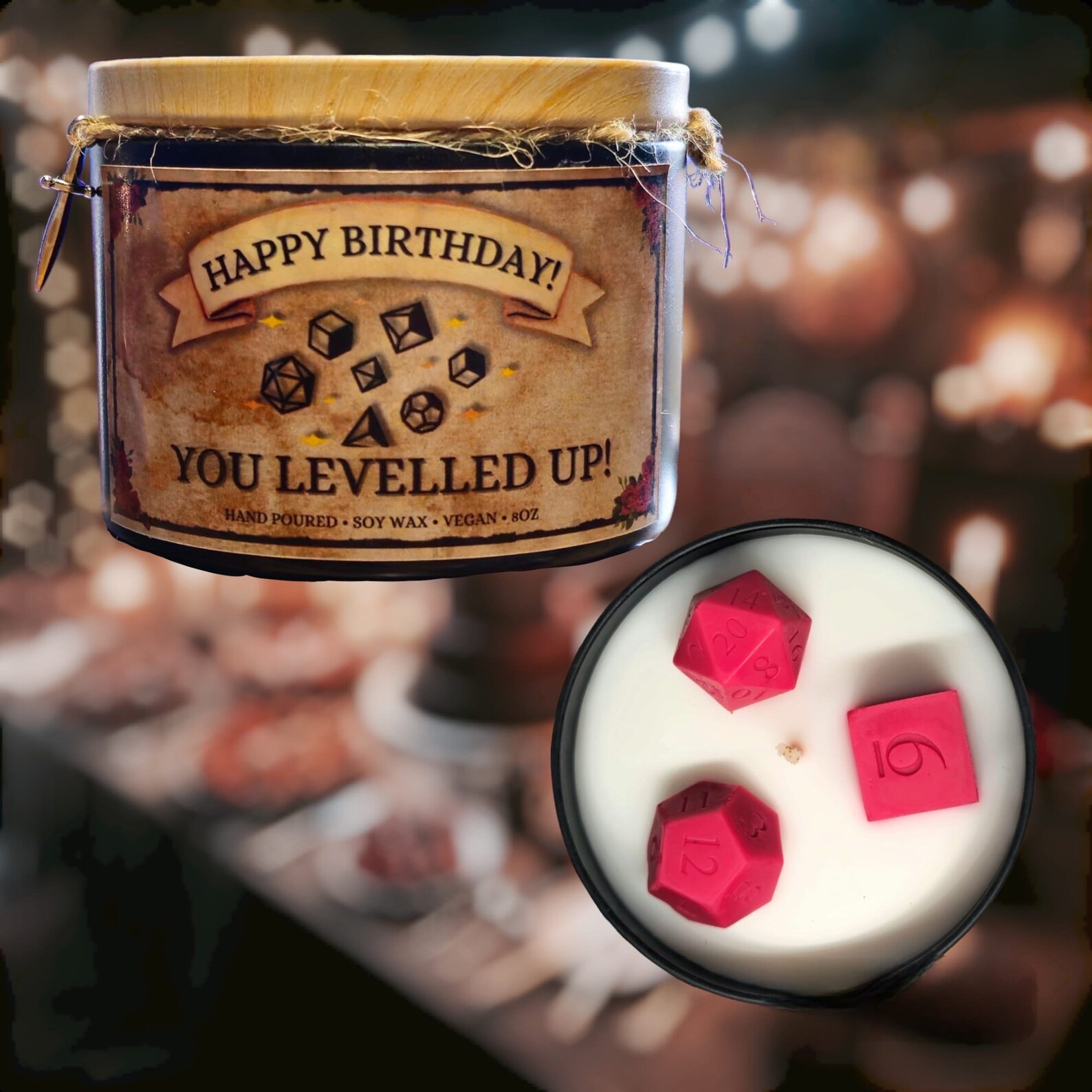 Happy Birthday Scented Candle Dnd Dandd D20 Candle Fantasy T