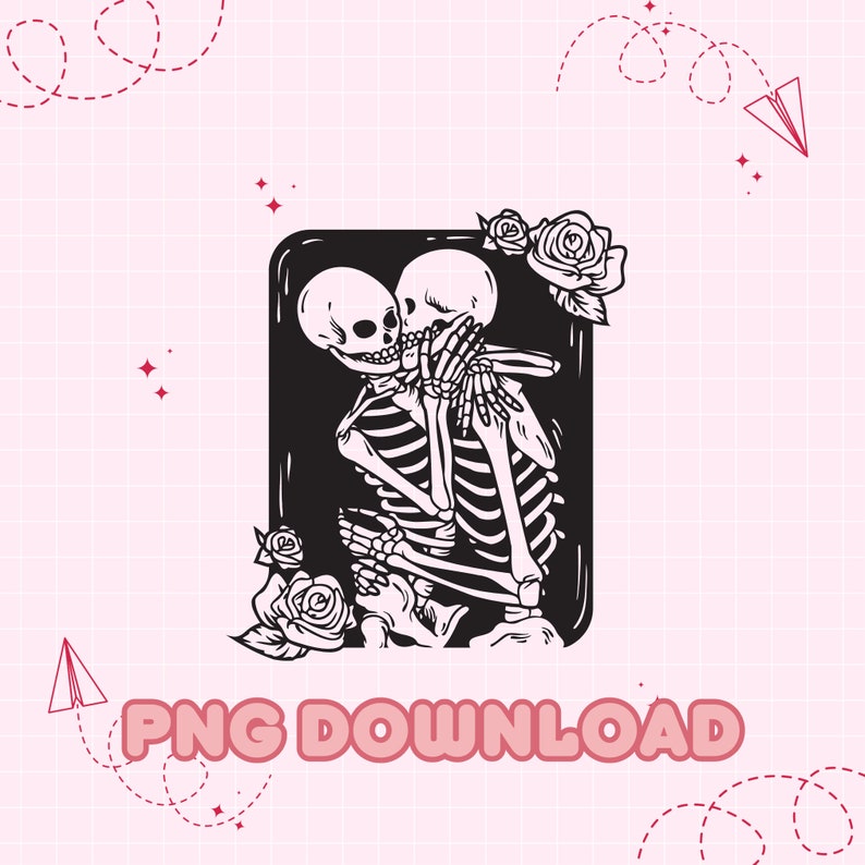 Skeleton Kiss PNG Digital Download - Etsy