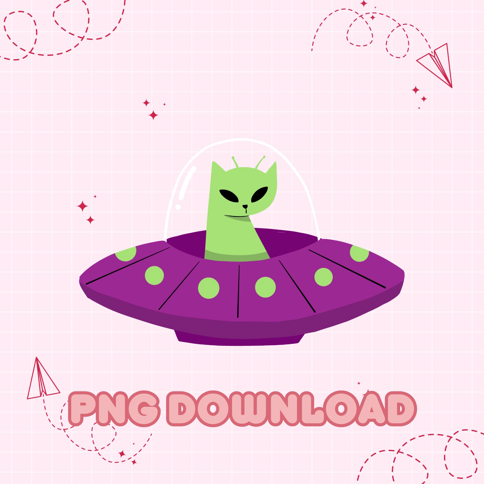 Cat Alien | PNG Digital Download - Etsy
