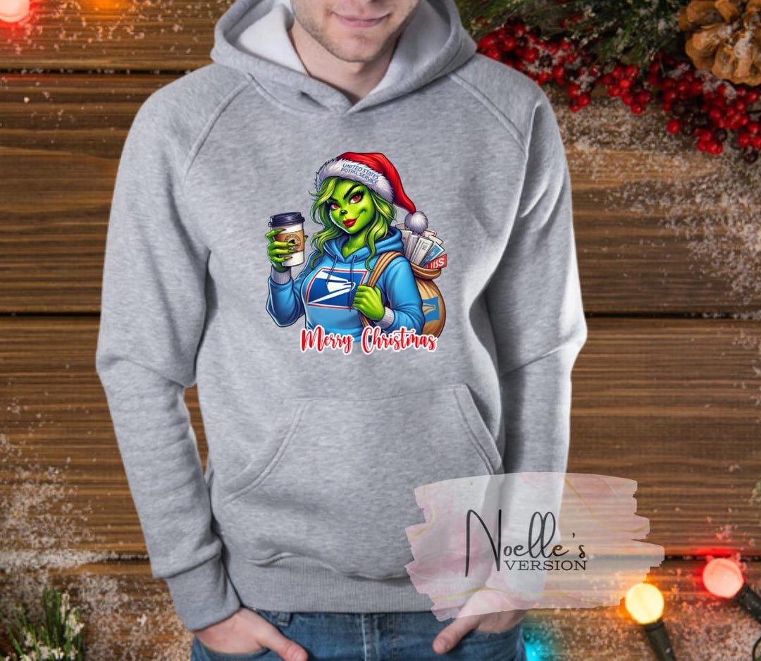 Postal Worker Girl Usps Merry Christmas Hoodie - Etsy