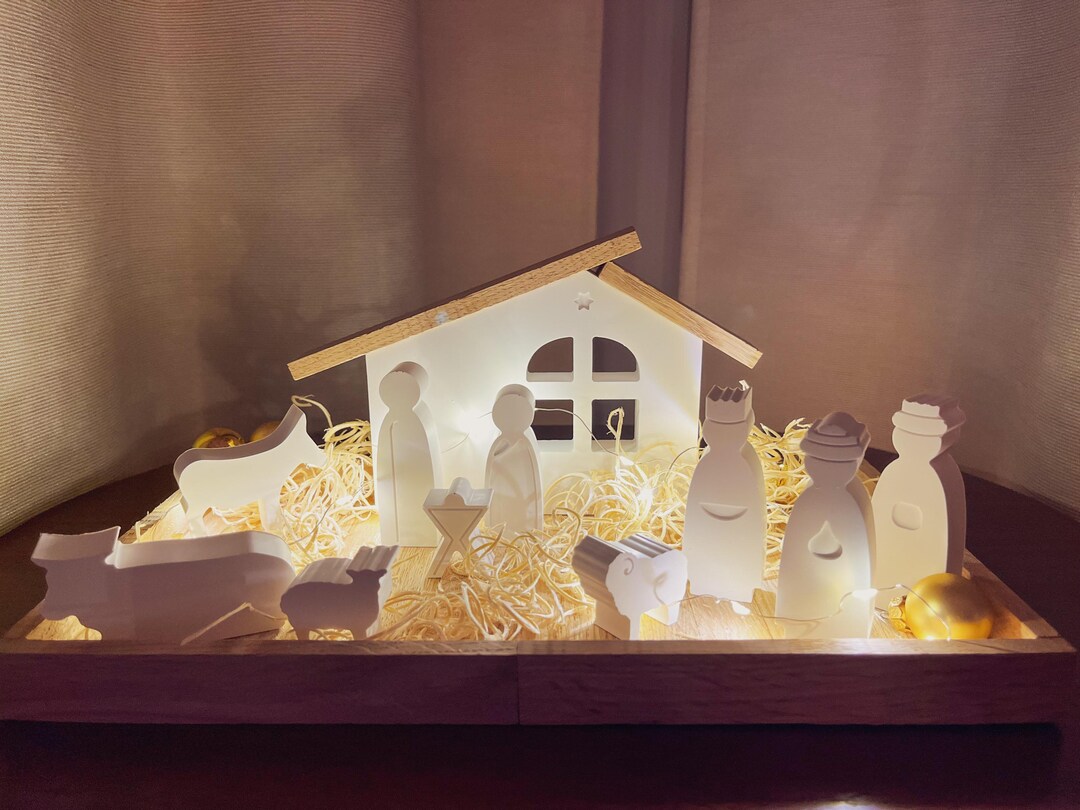 Krippe modern mit Untersetzer aus Holz - Etsy.de