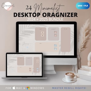 Minimalist Wallpaper Desktop Organizer 2024 2025 Bundle MRR & PLR ...