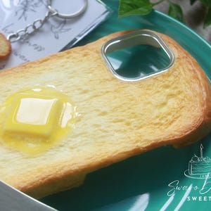 Custom name Butter Toast iPhone case Decoden Polymer clay Handmade ...