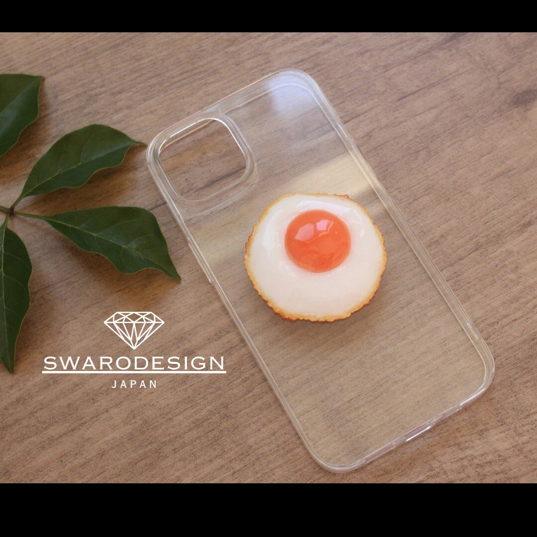 Funny Fried Egg iPhone Case Polymer Clay Handmade Decoden iPhone 15 14 ...
