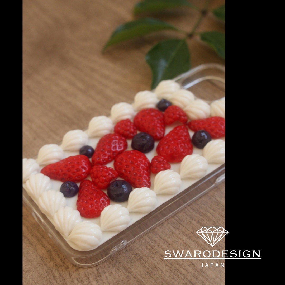 Strawberry Cake Decoden Whip Cream Phone Case Fake Cake Food Cute ...