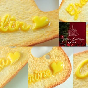Custom name Butter Toast iPhone case Decoden Polymer clay Handmade ...
