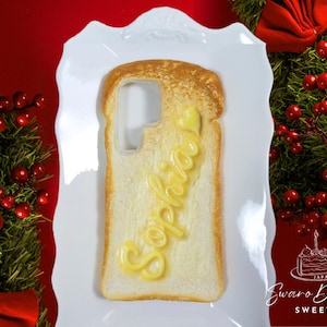 Cute Bacon Egg Toast iPhone Case Decoden Polymer Clay Handmade Custom ...