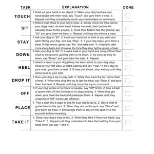 Dog Training Checklist PDF | Step-by-step Guide for Beginner Commands ...