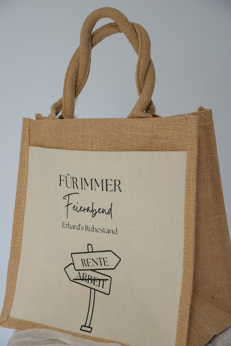Abschiedsgeschenk Rente Abschied Kollegin Jute Tasche Geschenk ...
