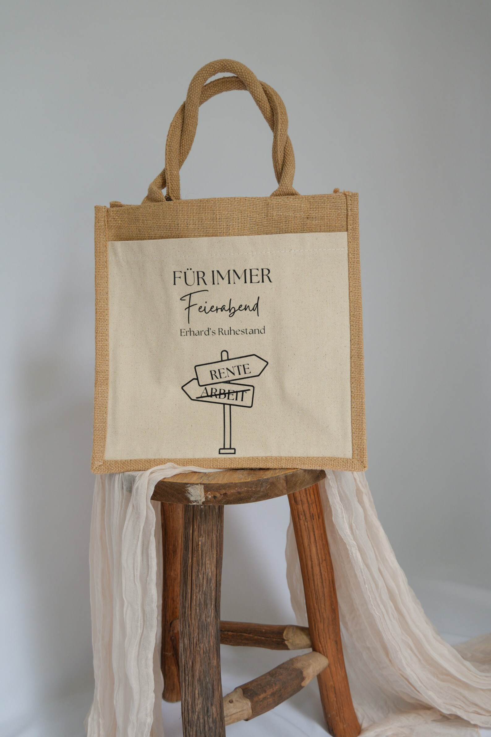 Abschiedsgeschenk Rente Abschied Kollegin Jute Tasche Geschenk ...