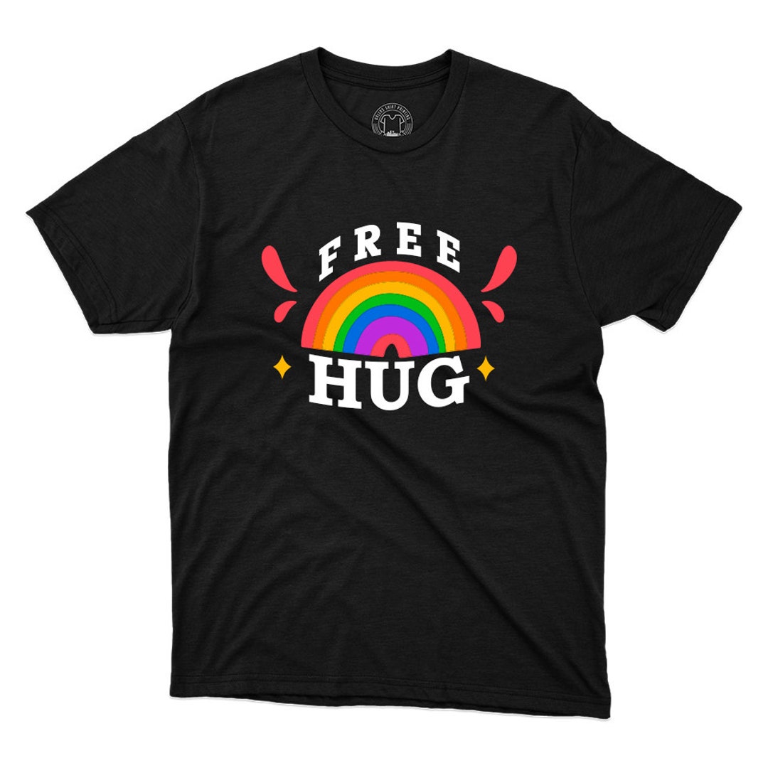 Free Hug T-shirt LGBTQ Rainbow Pride Month Transgender Tee Human Rights ...