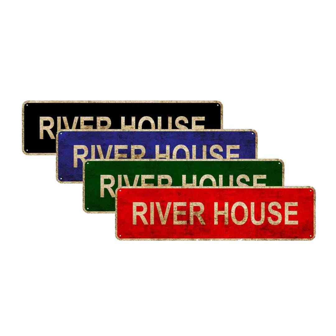 River House Street Sign Retro Rustic Vintage Style Sign for Man Cave ...