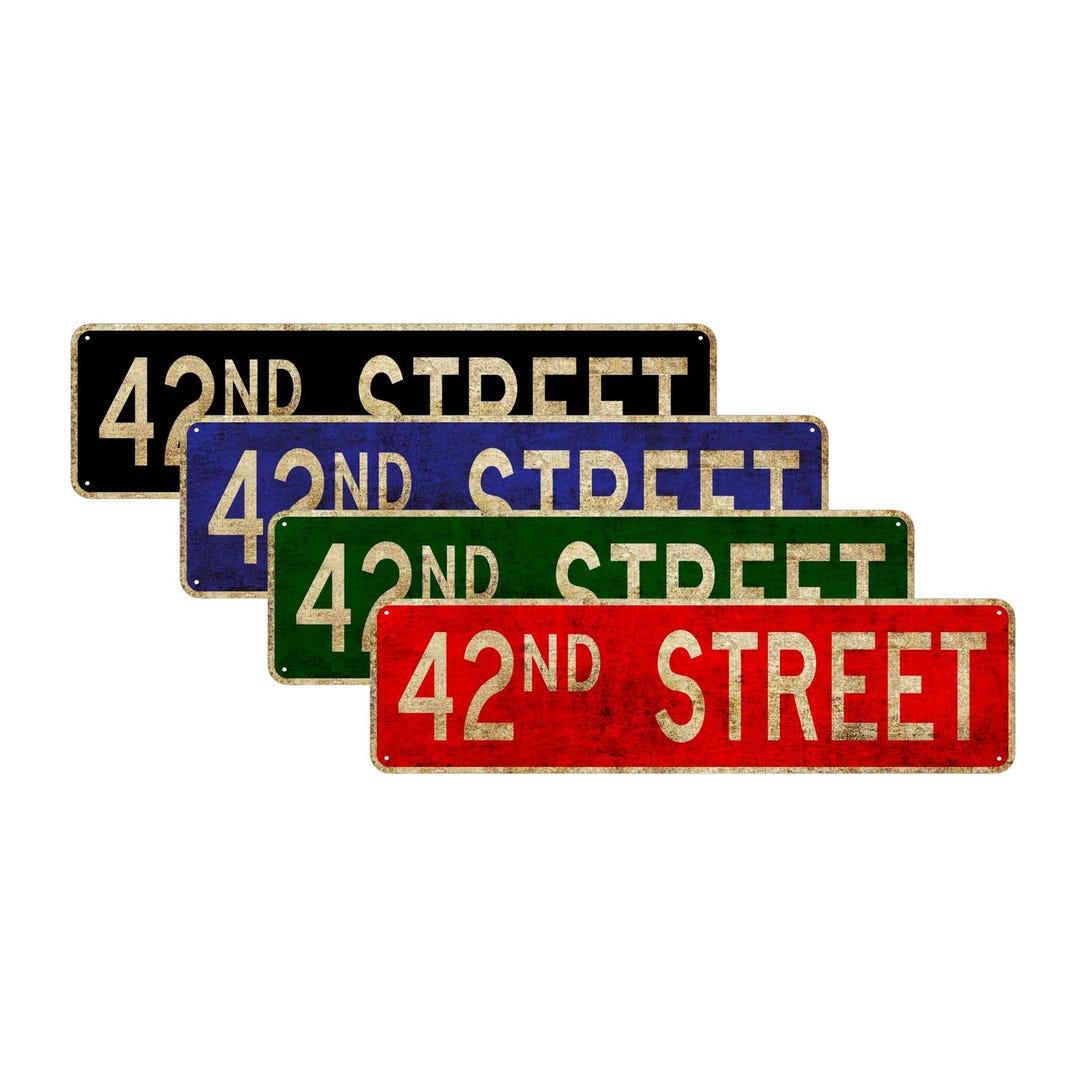 42nd Street Sign Retro Rustic Vintage Sign for Man Cave Bar Garage Home ...