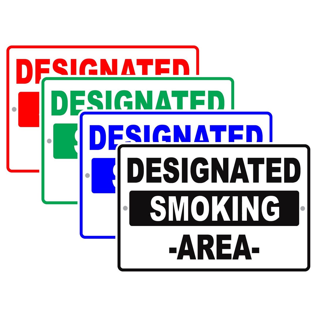 Designated Smoking Area Metal Sign Restaurants Office Bars Wall Décor ...