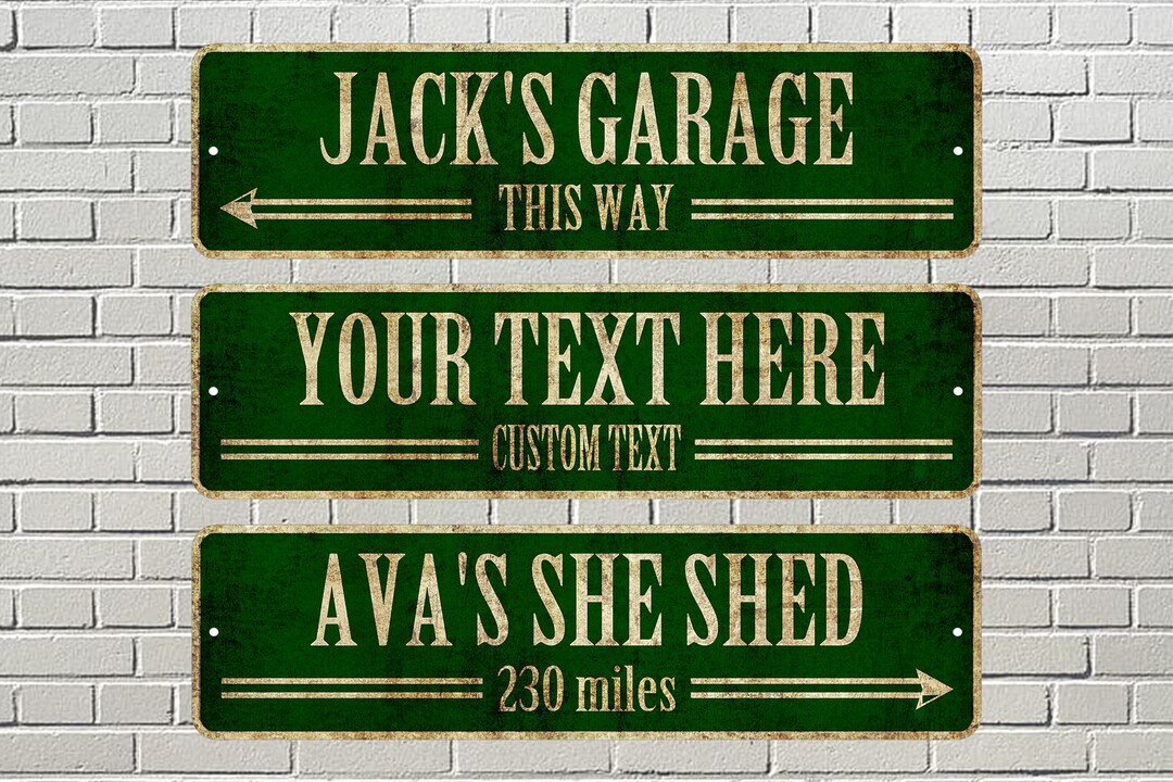 Custom Street Sign Personalized Text Outdoor Metal Customized Garage ...