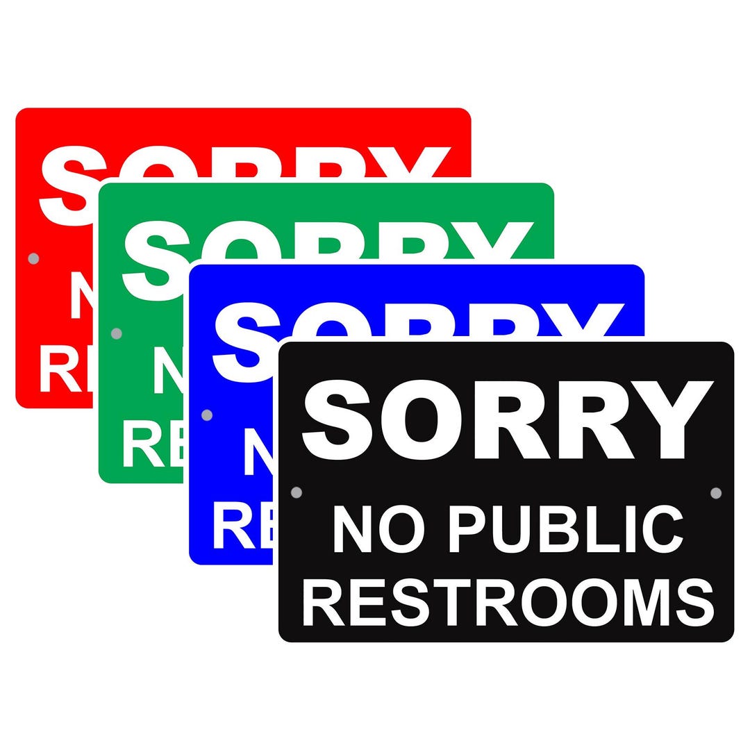 Sorry No Public Restrooms Metal Sign Hotels Outdoor Wall Decor Novelty ...