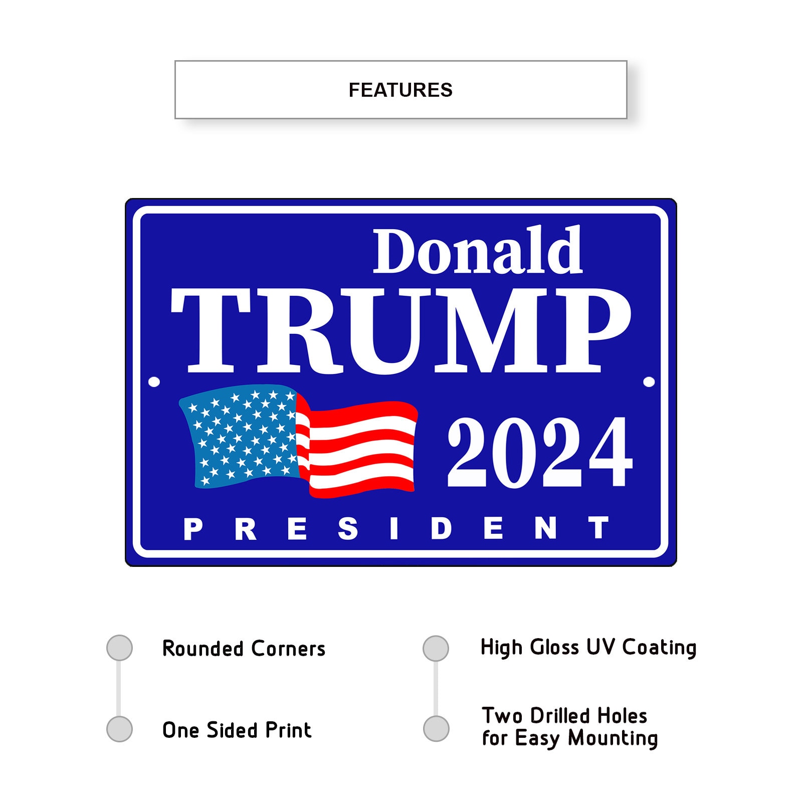 Donald Trump 2024 President US Flag Metal Sign Vote Trump USA ...