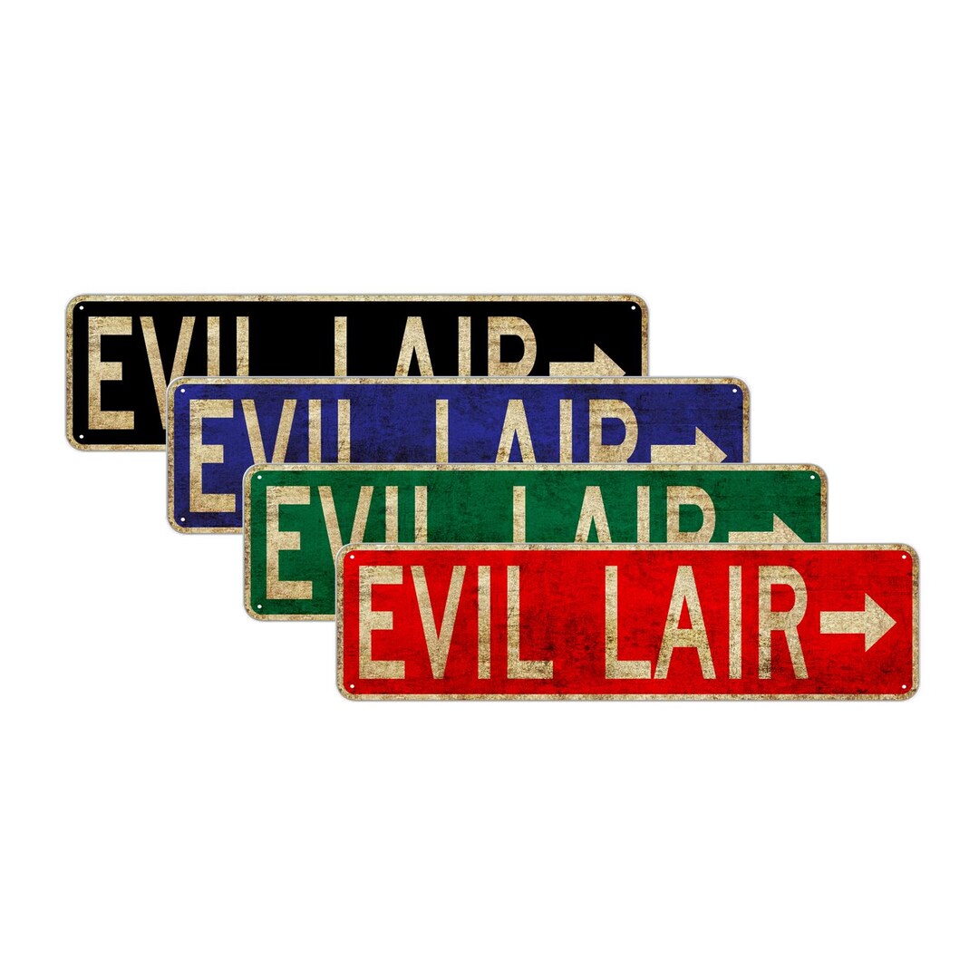 Evil Lair Game Street Sign Retro Rustic Vintage Sign for Man Cave Bar ...