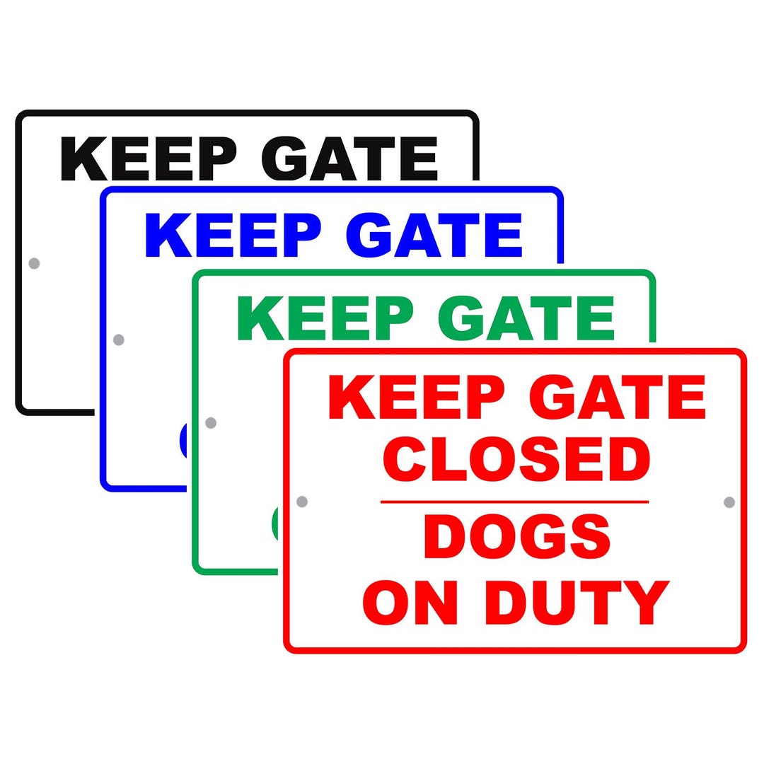Keep Gate Closed Dogs on Duty Metal Sign Beware of Dogs Home Décor ...