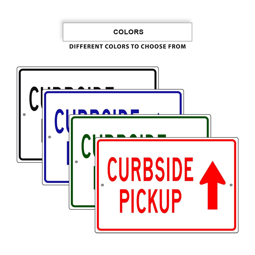 Curbside Pickup up Arrow Metal Sign Stores Hotels Décor Outdoor Novelty ...
