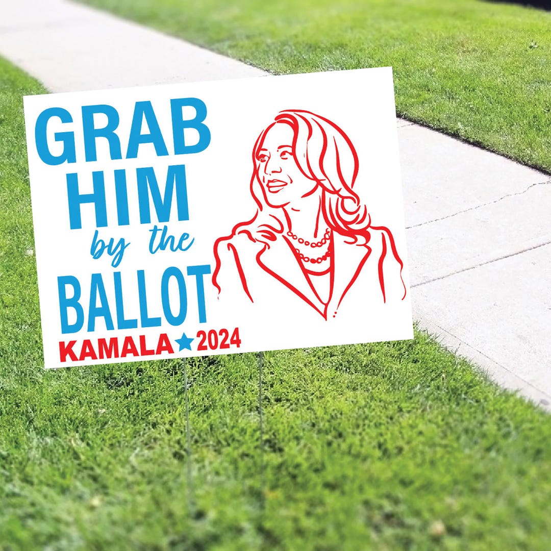 Grab Him by the Ballot Kamala 2024 Yard Sign Anti Trump Law Sign Vote ...