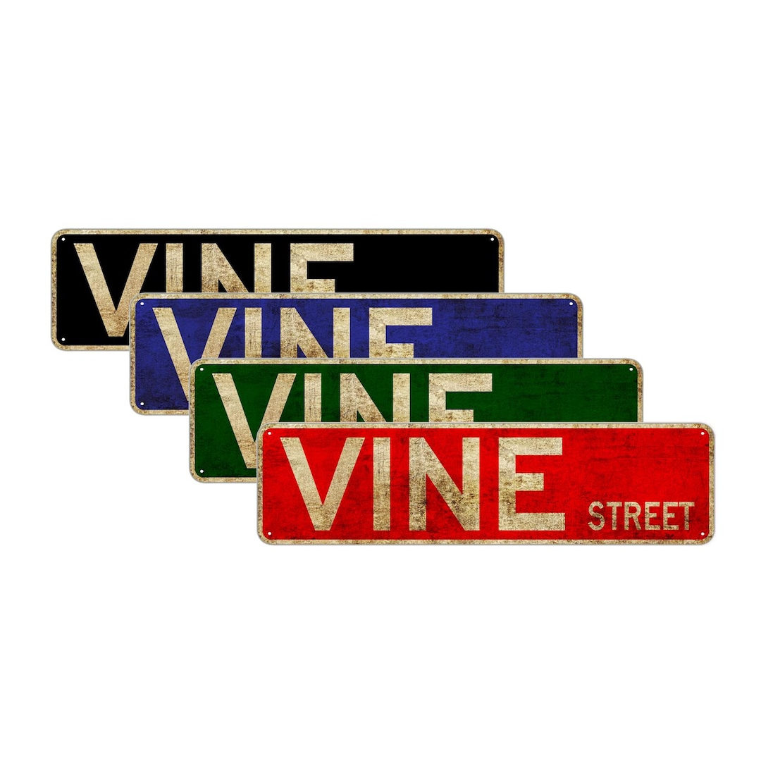 Vine Street Sign Retro Rustic Vintage Sign for Man Cave Bars Garage ...