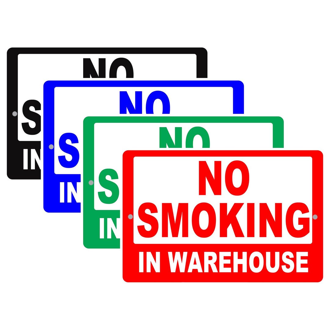 No Smoking in Warehouse Metal Sign Warehouse Shed Burn Wall Décor ...