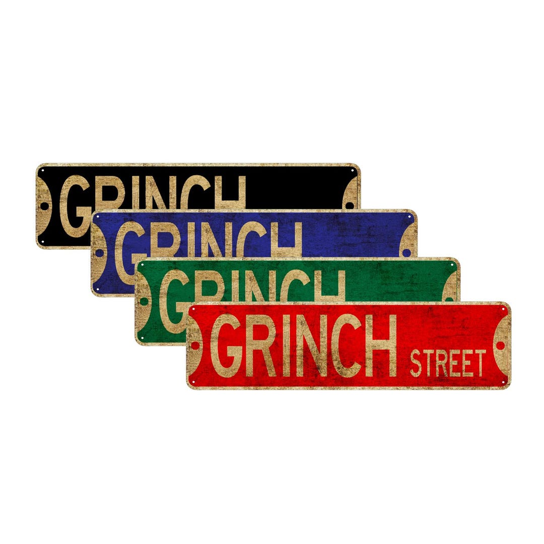 Grinch Street Sign Retro Rustic Vintage Sign for Man Cave Bar Garage ...