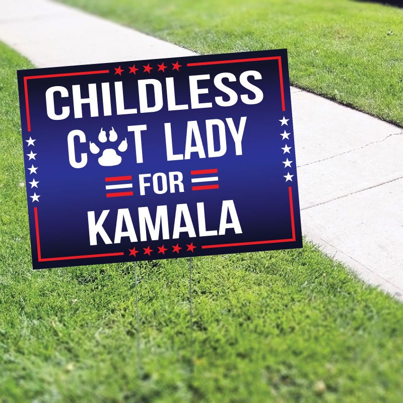 Cat Lady for Kamala Yard Sign - Etsy